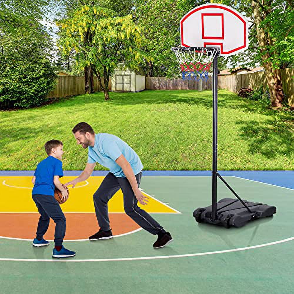 Portable Basketball Hoop, 5.8-7FT Height Adjustable Outdoor Goal System ...