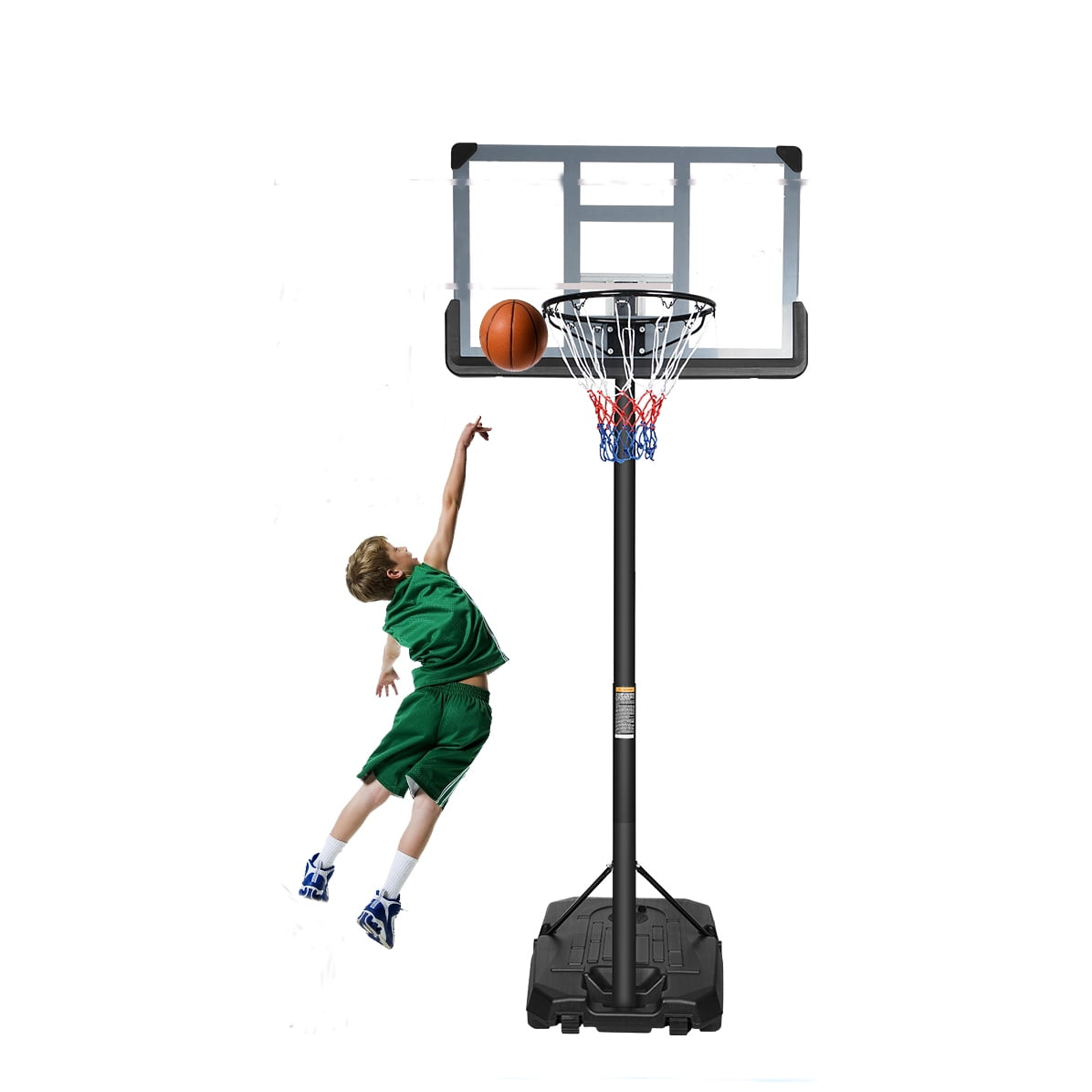 Portable Basketball Hoop Backboard System Stand Height Adjustable 6.6ft ...