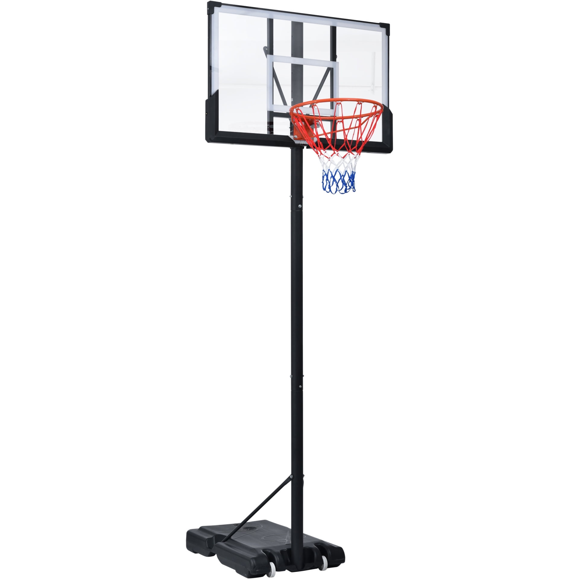 Portable Basketball Hoop with LED Lights, 4.76-10FT Height Adjustable ...