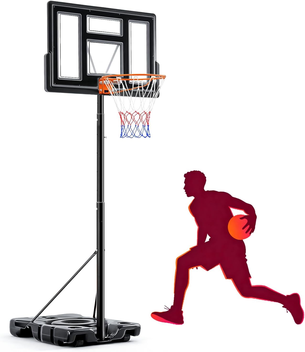 Portable Basketball Hoop Outdoor, Adjustable Basketball Hoops Goal ...
