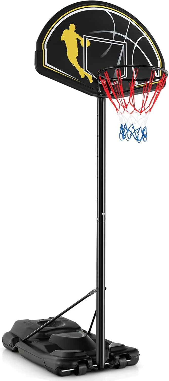 Portable Basketball Hoop Outdoor Indoor, 4.25-10FT 12-Level Adjustable ...