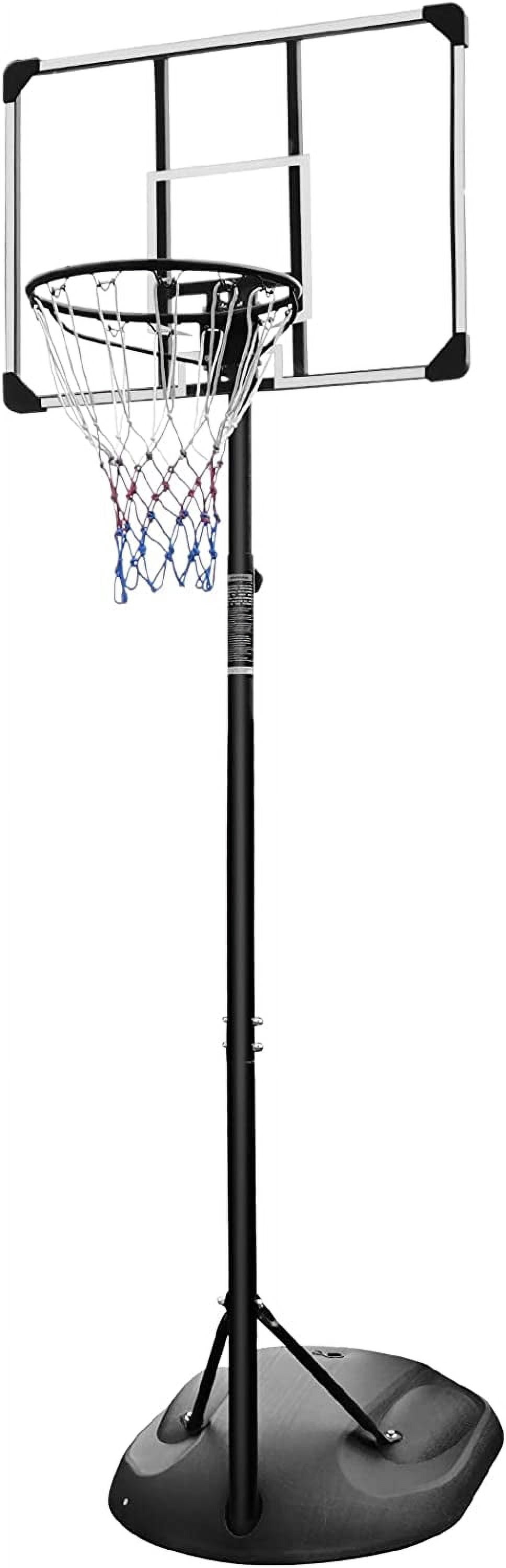 Portable Basketball Hoop System Stand Height Adjustable 7.5ft - 9.2ft ...