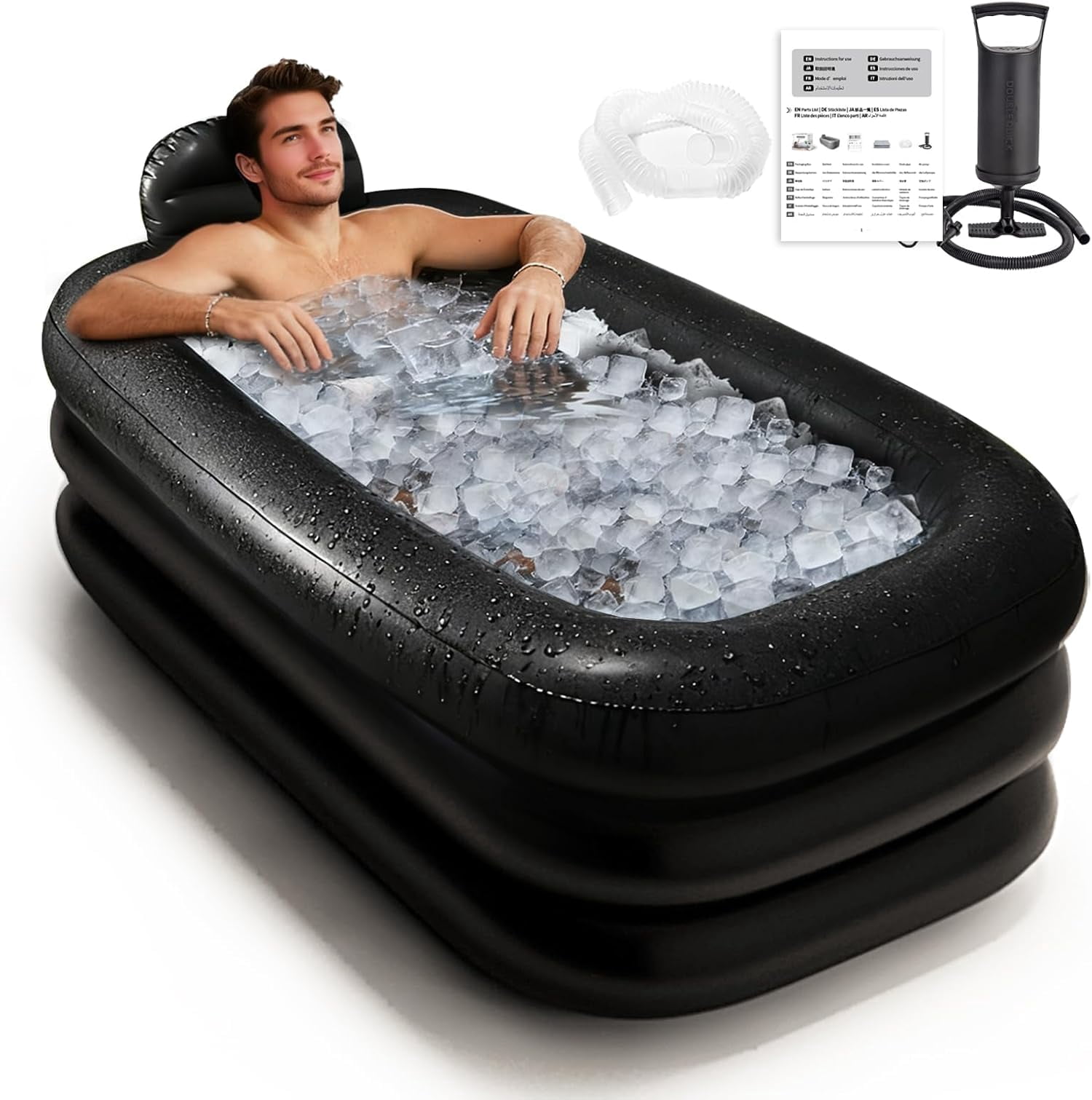 Portable Bathtub for with Cover - Ice Bath & Hot Tub for Athletes ...