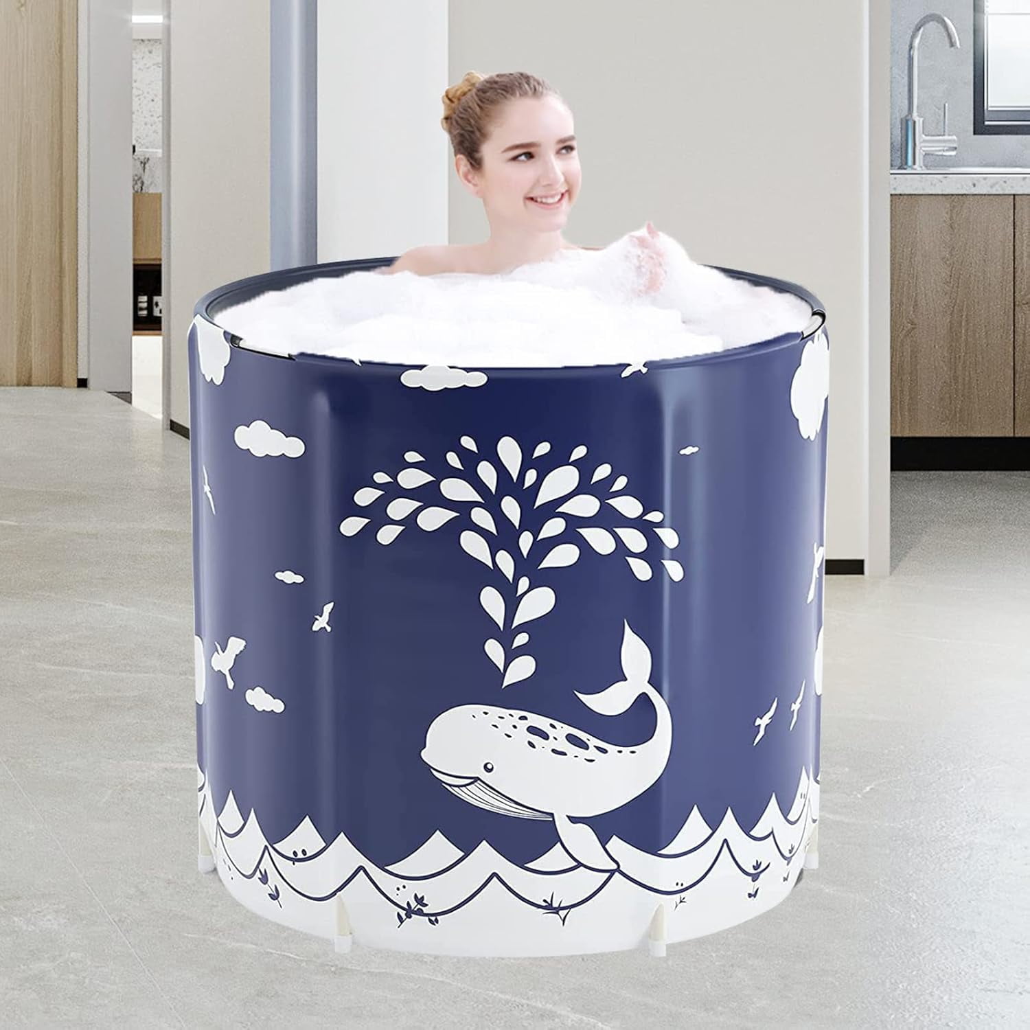 Portable Bathtub for Adult, Ice Bath Tub for Adults, Folding Japanese ...
