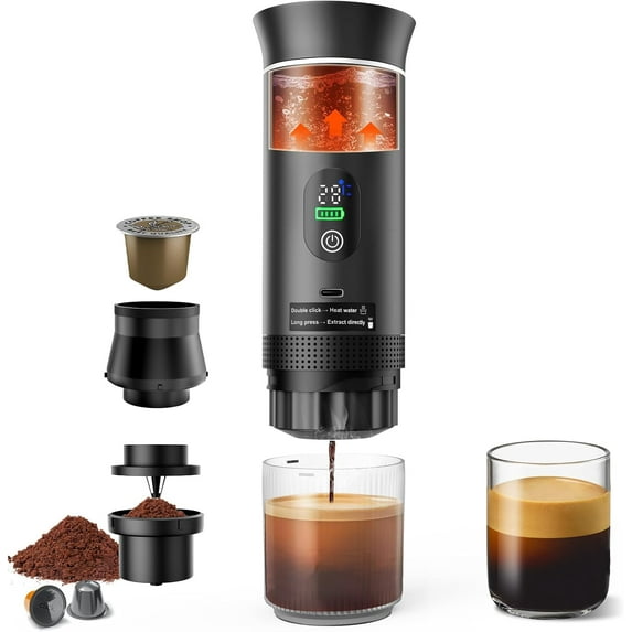 Portable Battery Espresso Coffee Maker for Travel 20 bar Smart Display ...