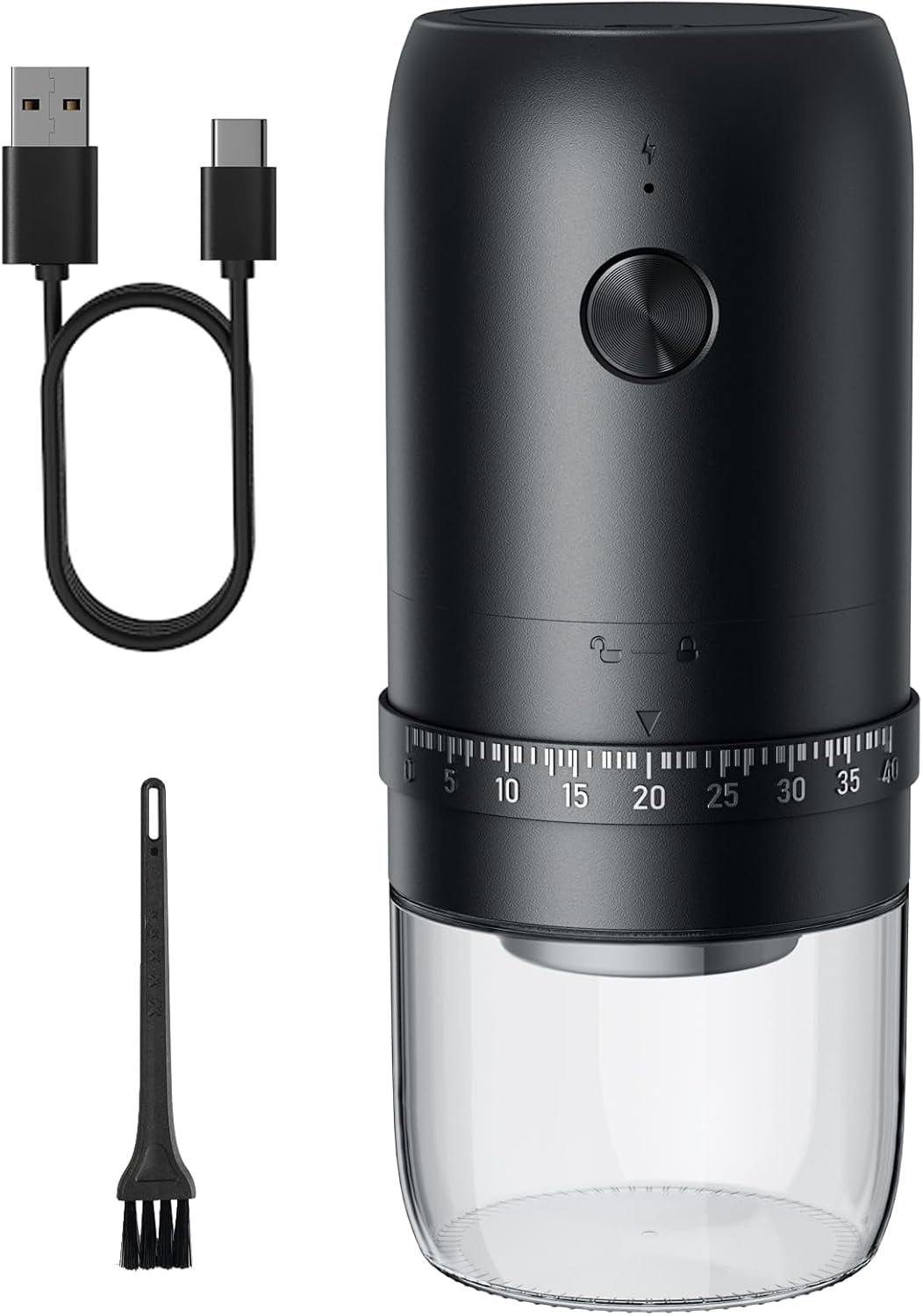 Portable Battery Powered Burr Coffee Grinder with 40 Adjustable ...
