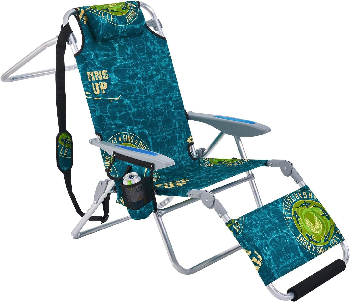 Portable Beach Chair for Adults, Outdoor Camping Chair Lay Flat Folding ...