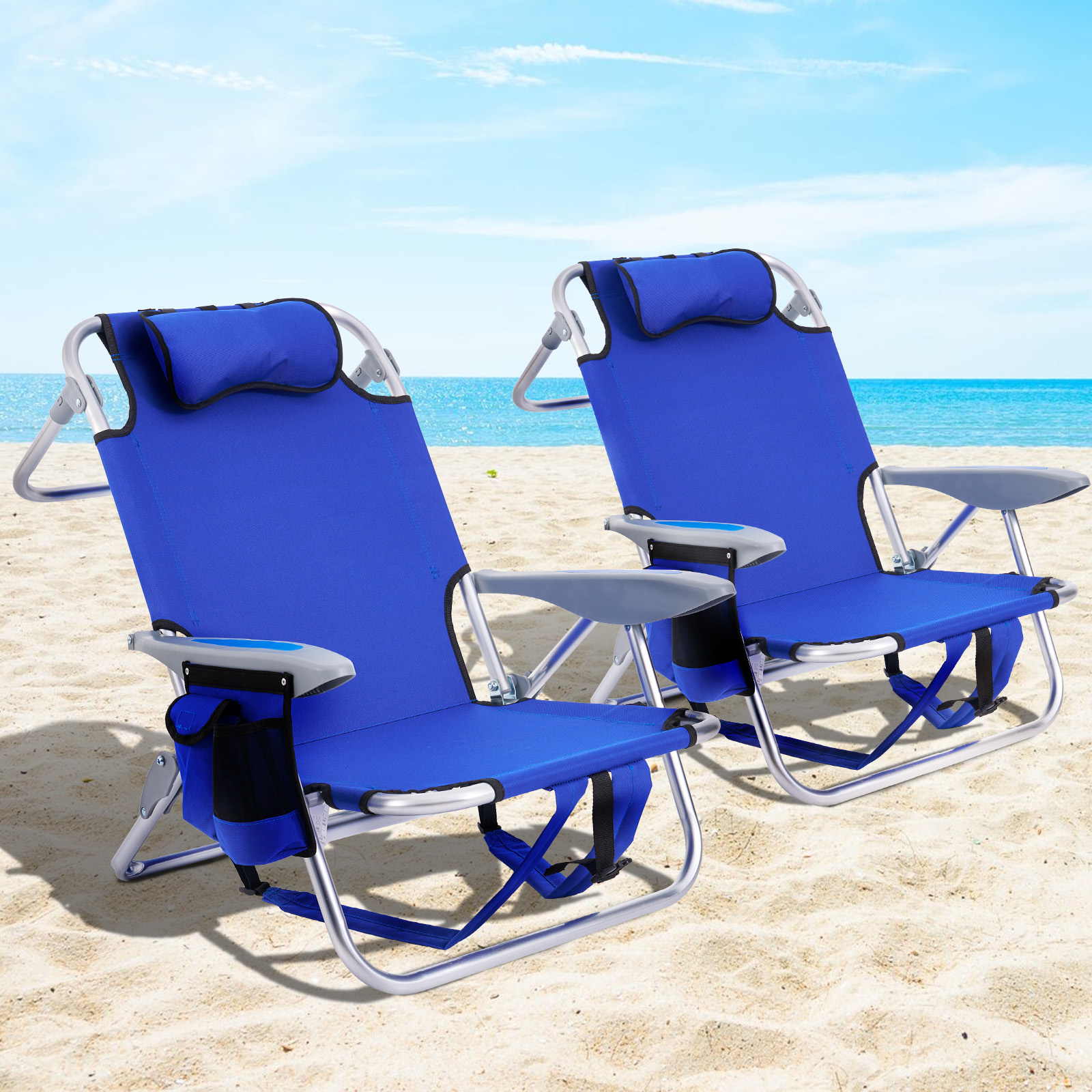 Outdoor Spectator Multi-Position Flat Folding Mesh Ultralight Beach ...