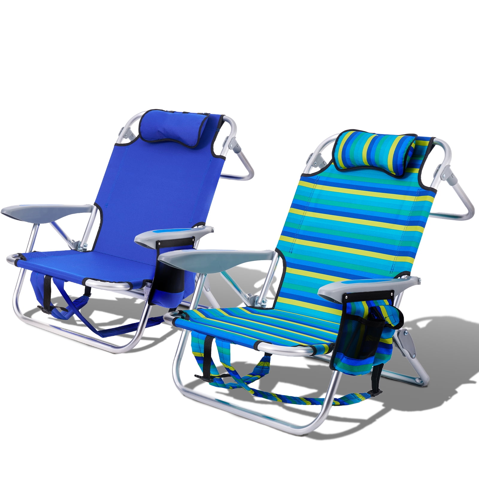 Portable Beach Chair for Adults, Outdoor Lightweight Camping Chair Lay ...