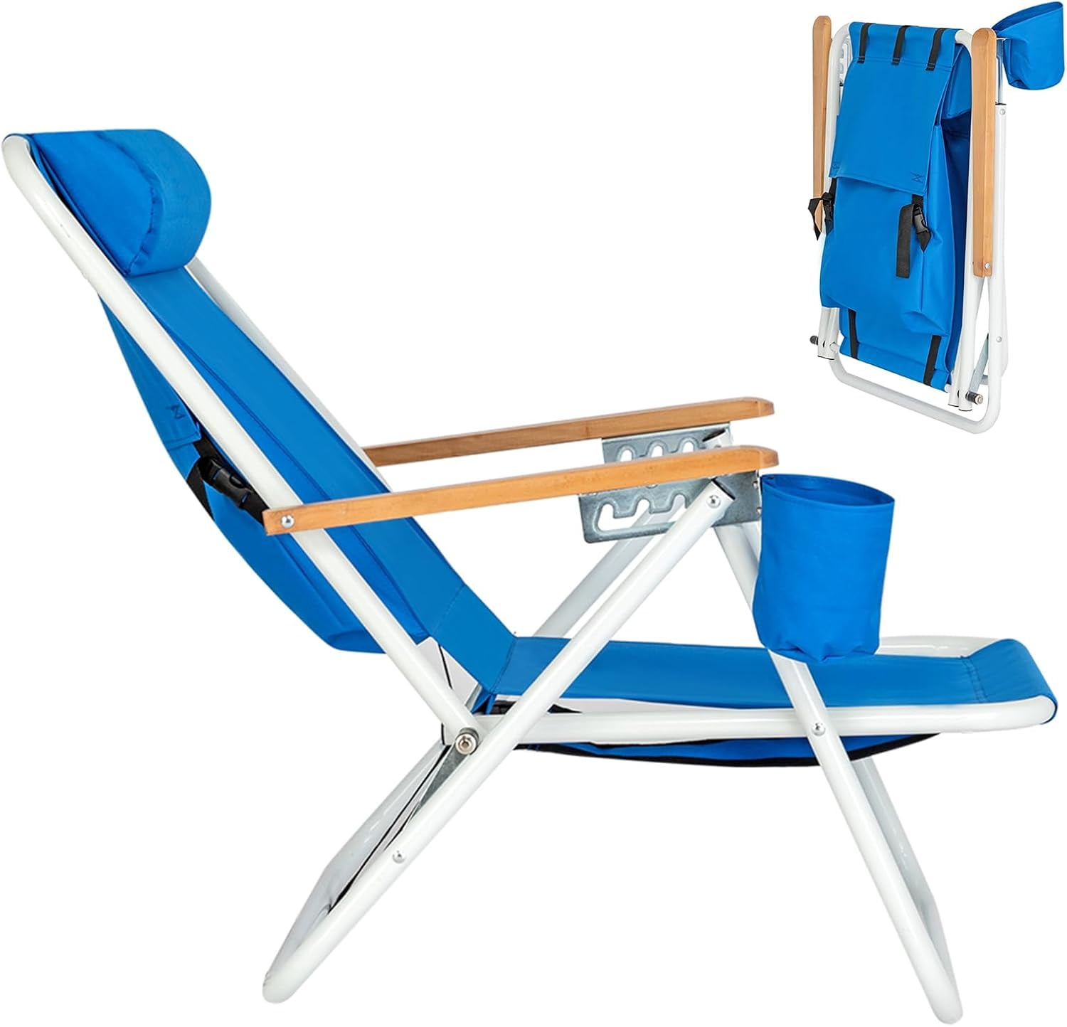 Portable Beach Chairs for Adults, High Strength Beach Chair with ...