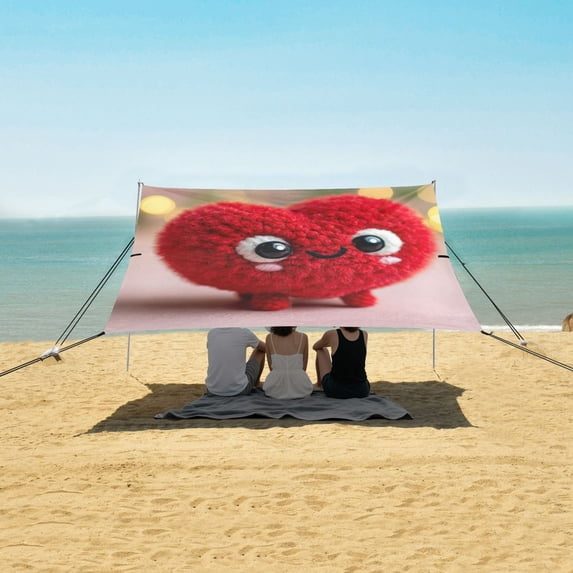 Portable Beach Tent Sun Shelter With Ground Pegs Water And Wind ...