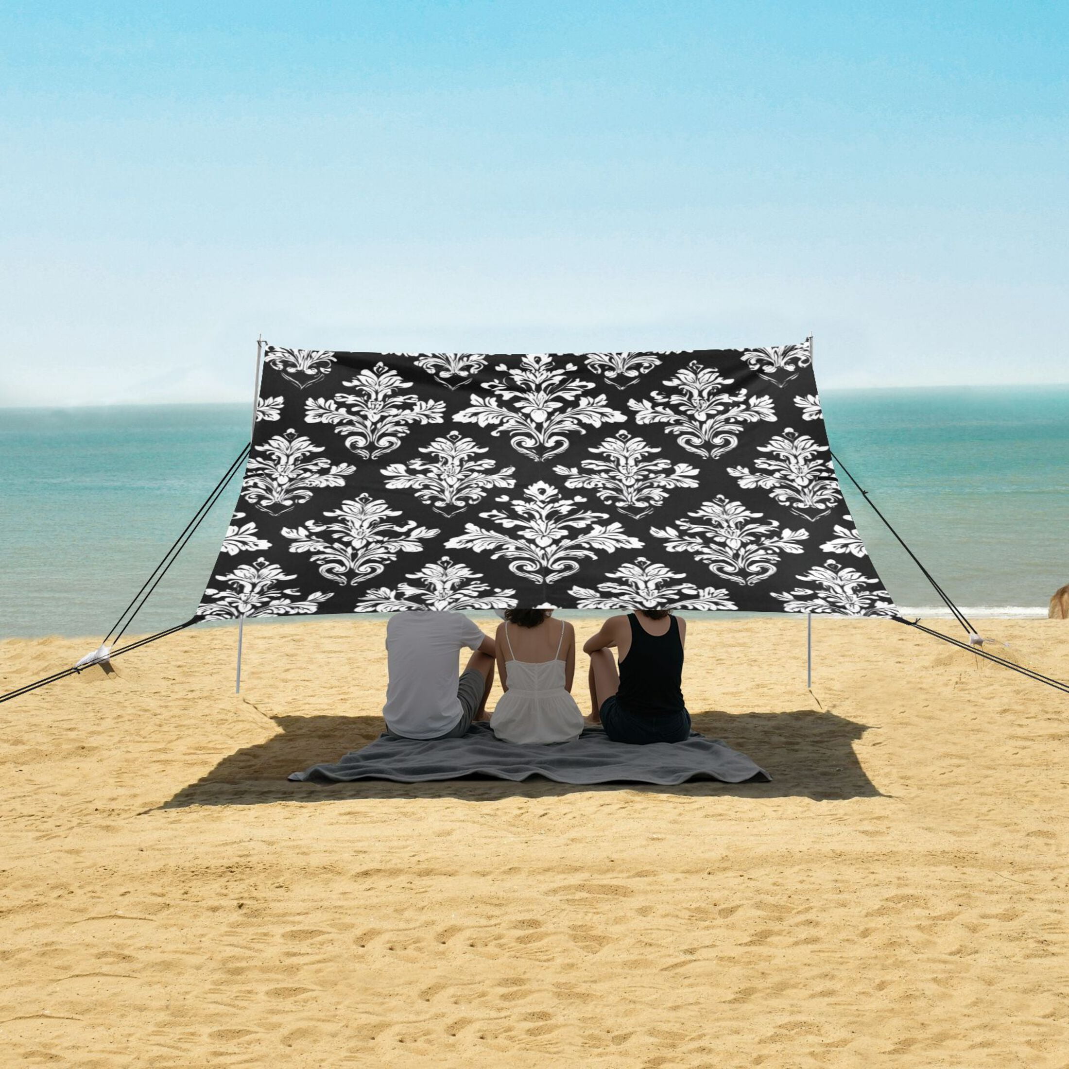 Portable Beach Tent Sun Shelter With Ground Pegs Water And Wind ...