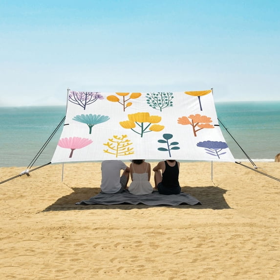 Portable Beach Tent Sun Shelter With Ground Pegs Water And Wind ...
