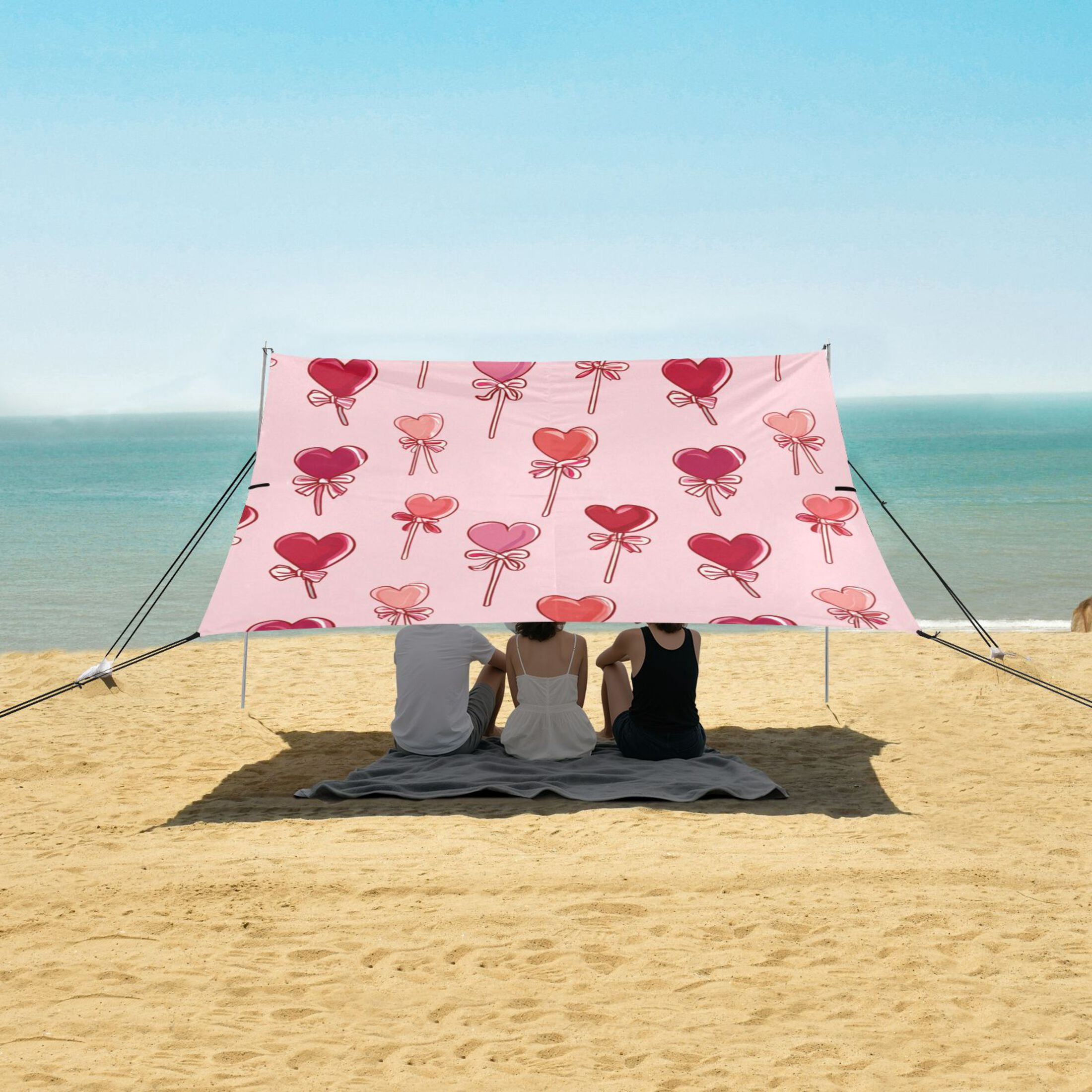 Portable Beach Tent Sun Shelter With Ground Pegs Water And Wind ...