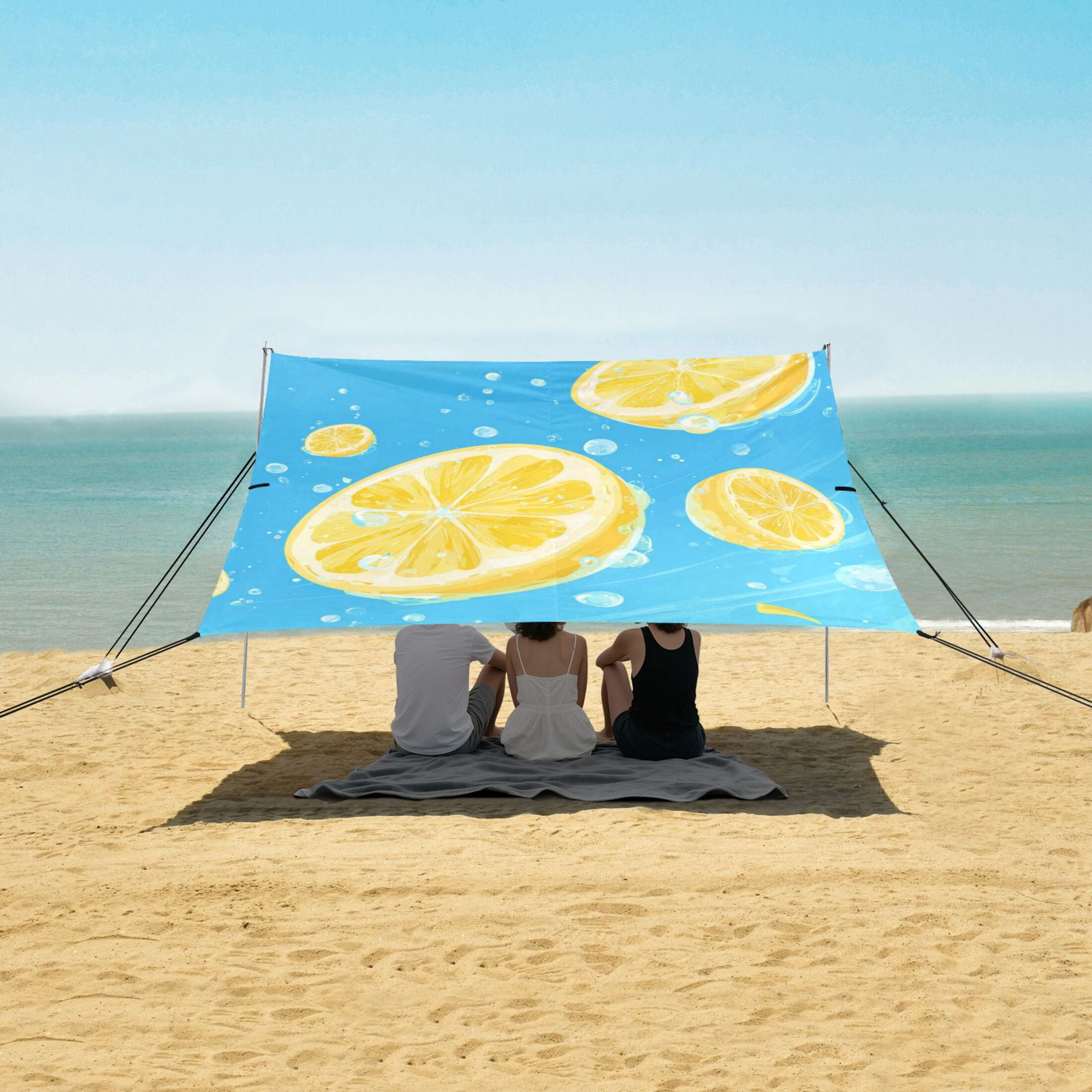 Portable Beach Tent Sun Shelter With Ground Pegs Water And Wind ...