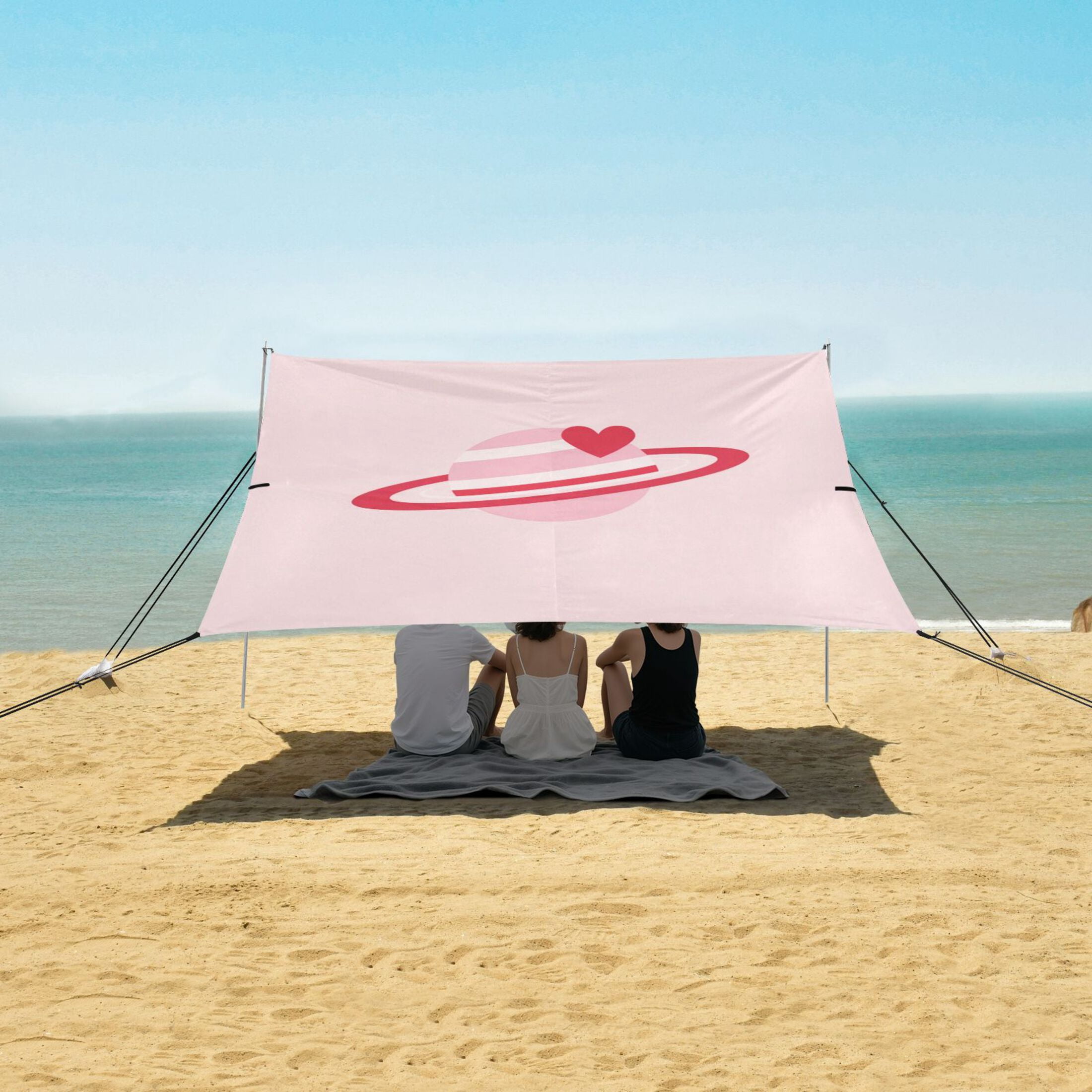 Portable Beach Tent Sun Shelter With Ground Pegs Water And Wind ...