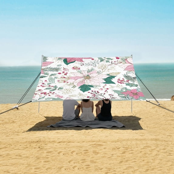 Portable Beach Tent Sun Shelter With Ground Pegs Water And Wind ...
