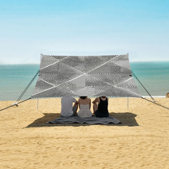 Portable Beach Tent Sun Shelter With Ground Pegs Water And Wind ...