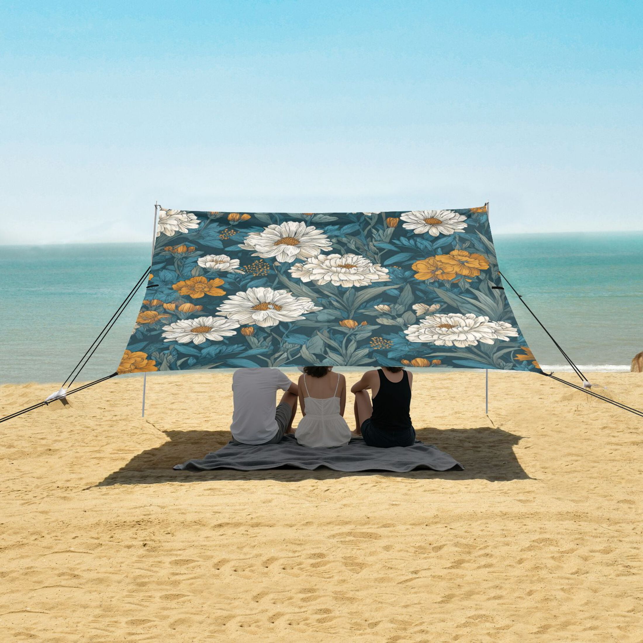 Portable Beach Tent Sun Shelter With Ground Pegs Water And Wind ...