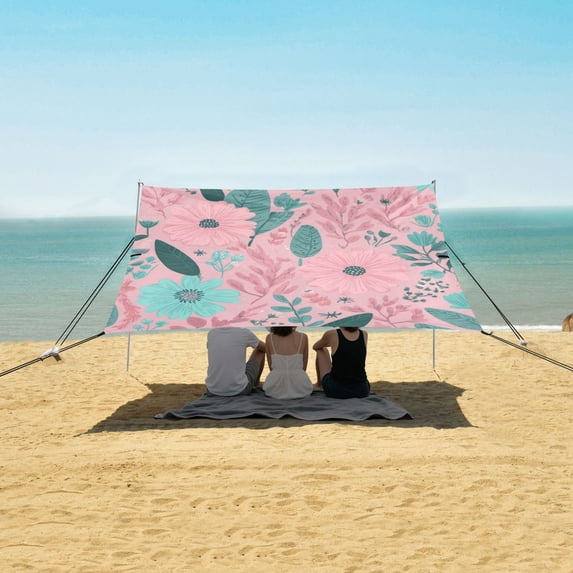 Portable Beach Tent Sun Shelter With Ground Pegs Water And Wind ...