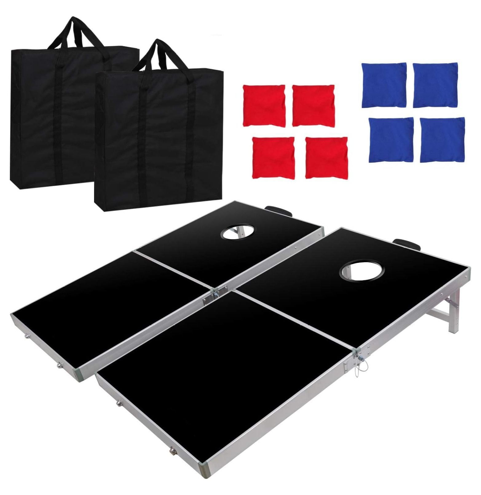 Portable Bean Bag Cornhole Toss Game Set Aluminum Frame Regulation Size ...