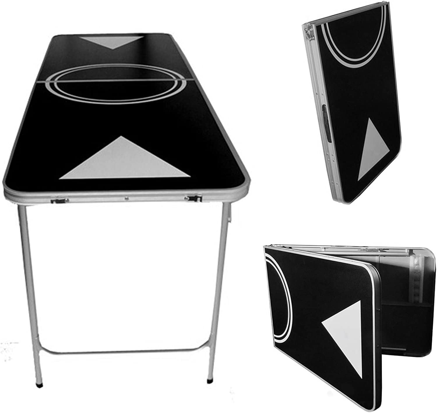 Portable Beer Pong Table - 6 Feet with Ball Rack & 6 Pong Balls ...