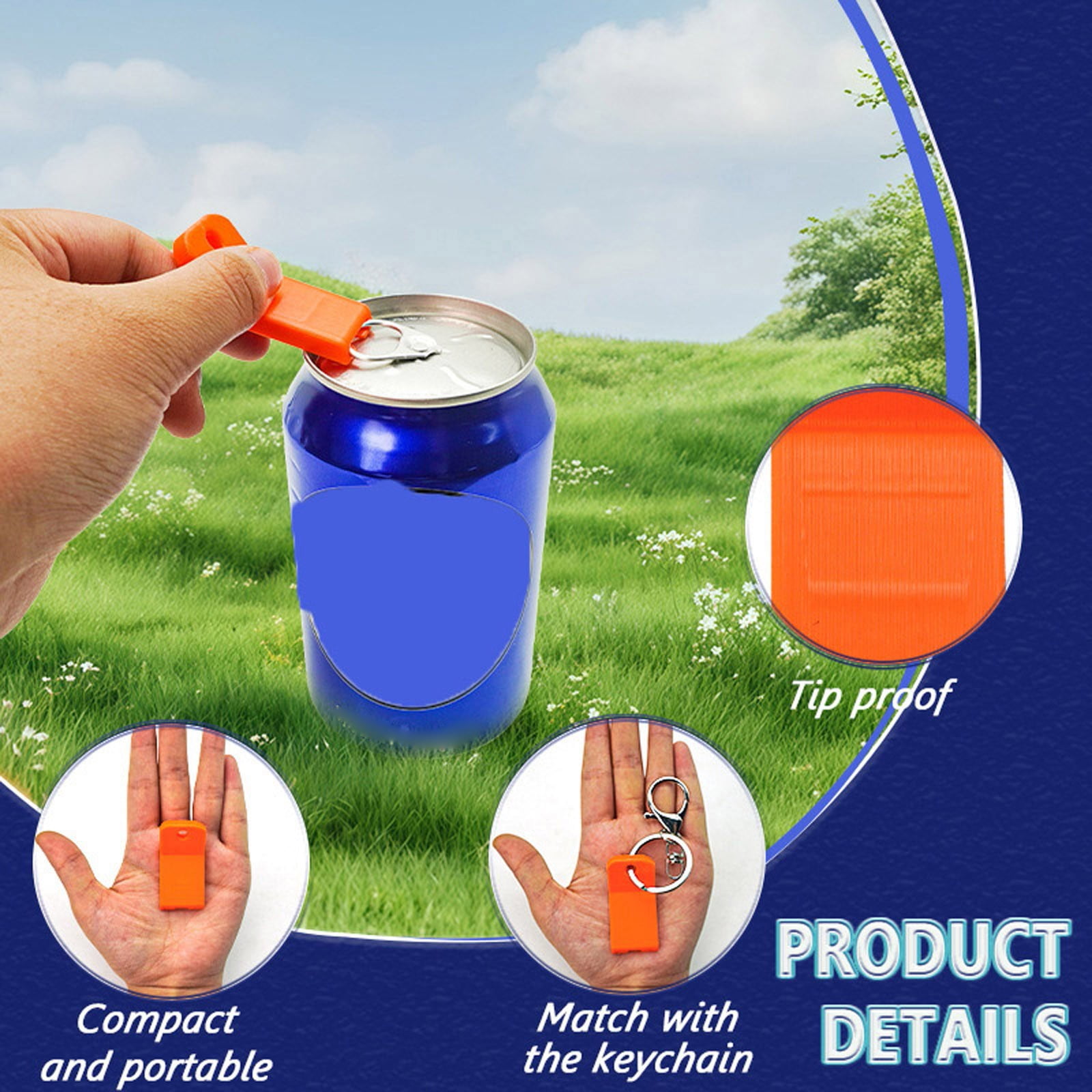 Portable Beverage Can Opener Orange Plastic | Easy Pull-Tab Drink Can ...