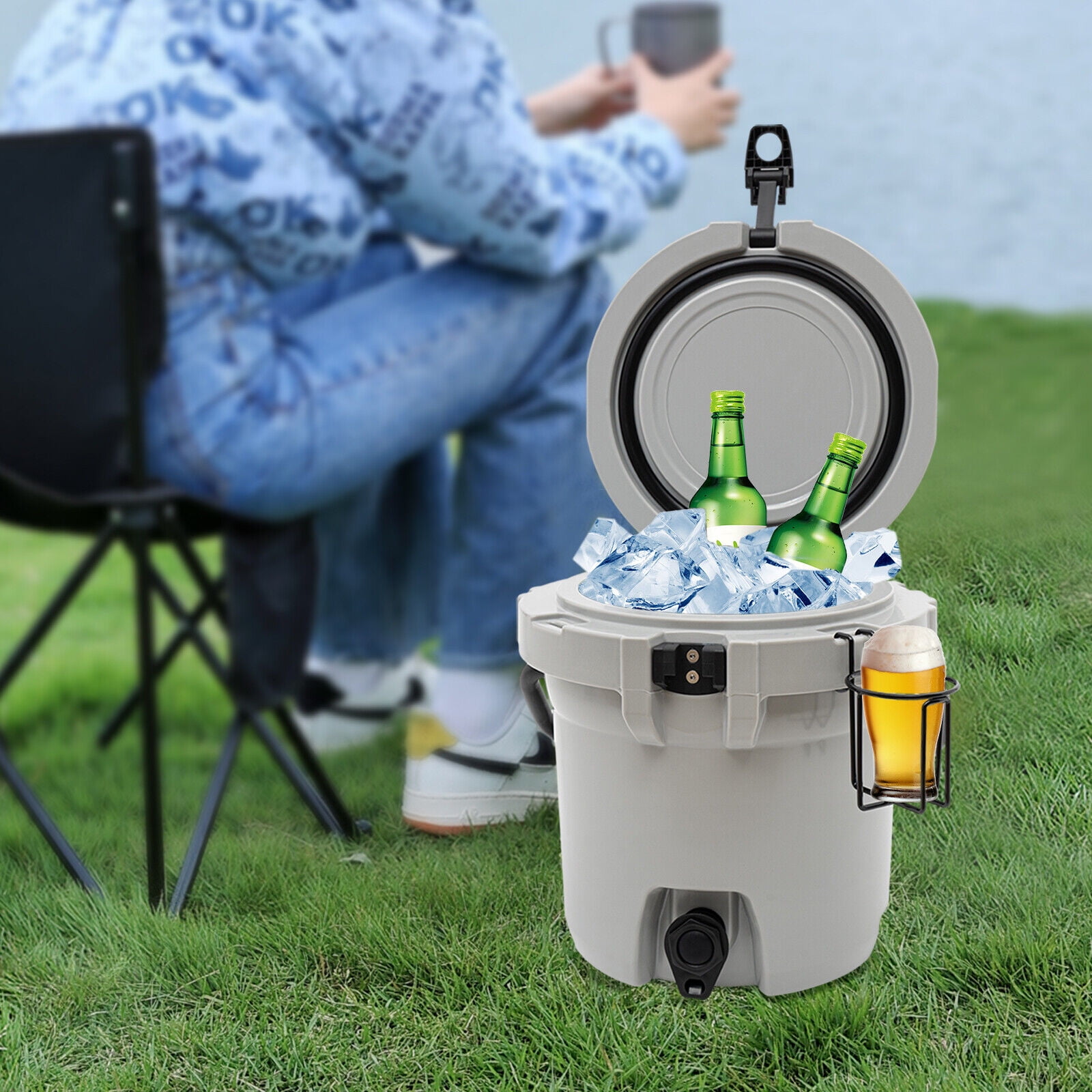 Portable Beverage Dispenser, Water Jug For Outdoor Fishing, Camping ...