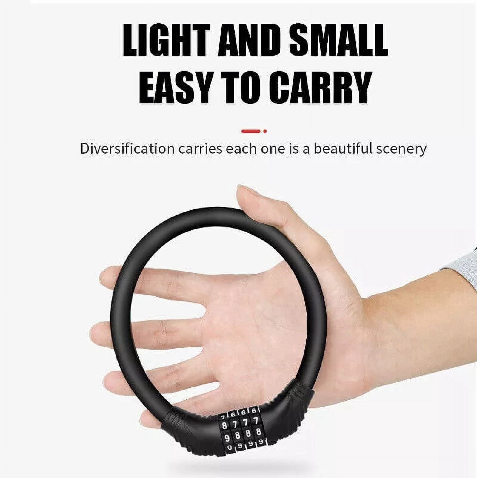 Portable Bicycle Lock 4 Digit Password Anti-theft Security Lock Black ...