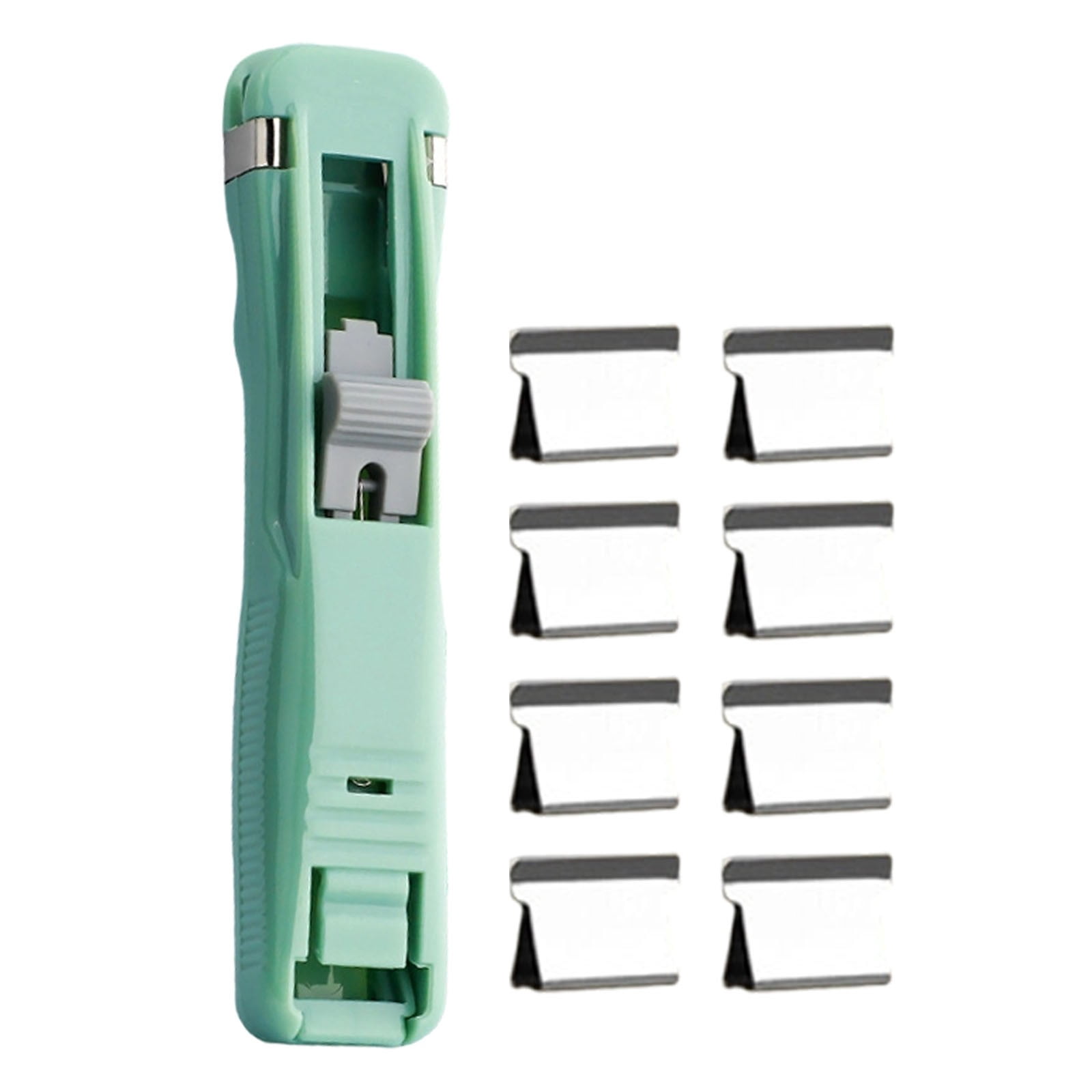 Portable Binder Clip Stapler - Includes 8 Reusable Clips, Mini Push ...
