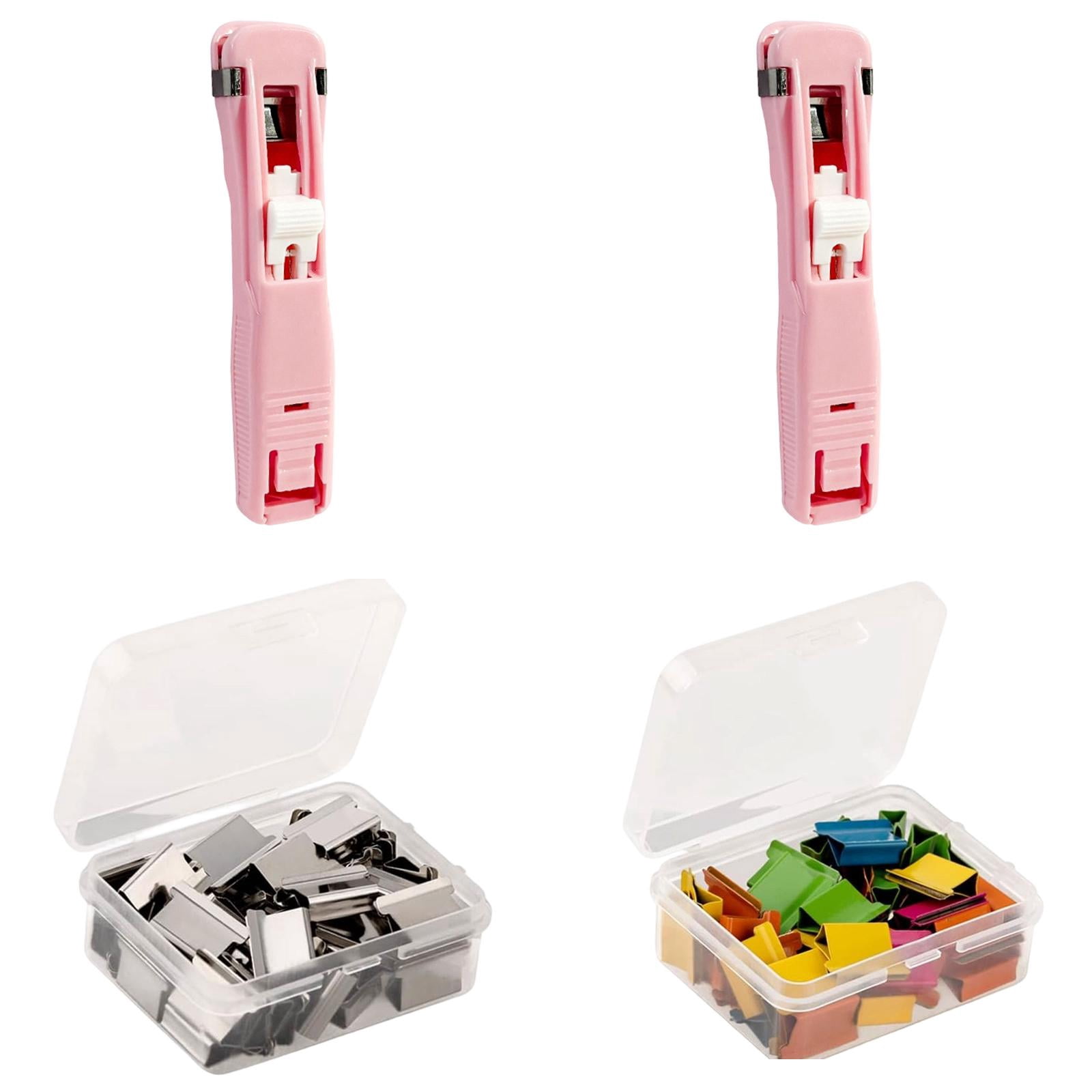 Portable Binder Clip Stapler, Mini Push Stapler Clamp Staplers ...