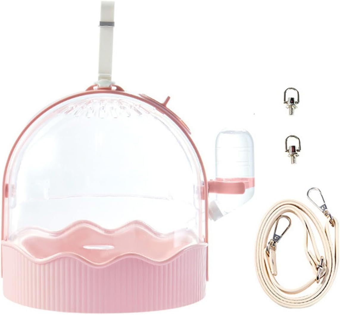 Portable Bird Cage with Water Bottle, Clear Parakeet Cage, Lightweight ...