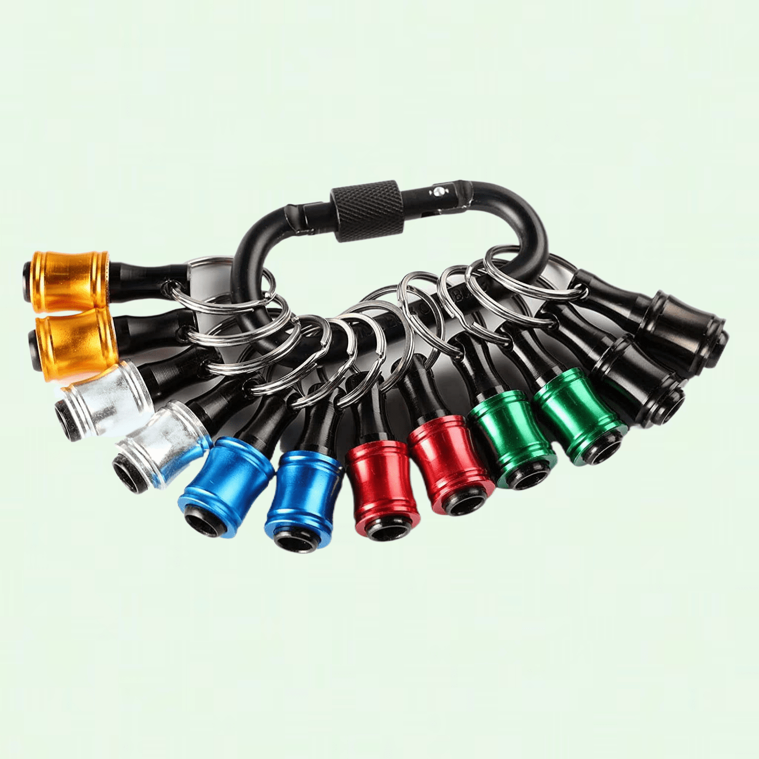 Portable Bit holder Keychain, 12 pcs 1/4 inch Hex Shank Screwdriver ...