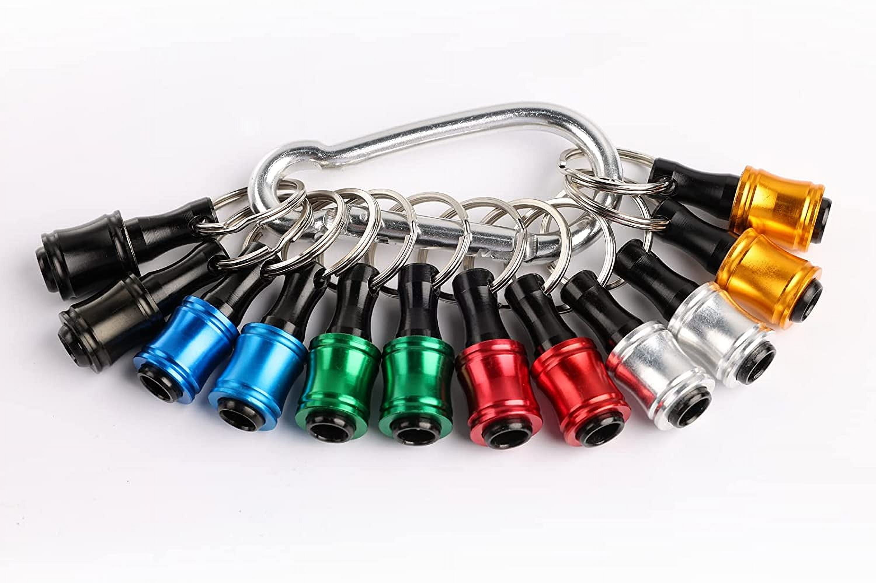 Portable Bit holder Keychain, 12 pcs 1/4 inch Hex Shank Screwdriver ...