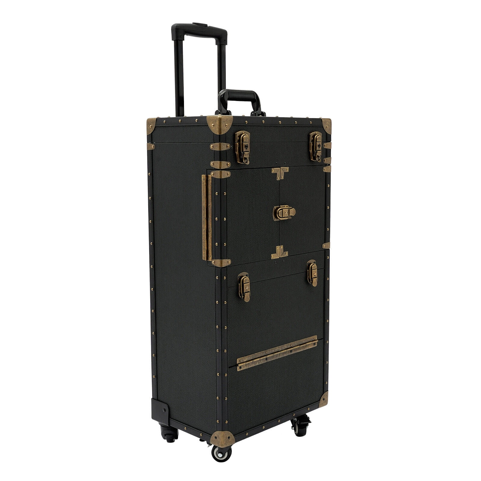 Portable Black Rolling Makeup Stylist Makeup Train Hair Salon Case ...