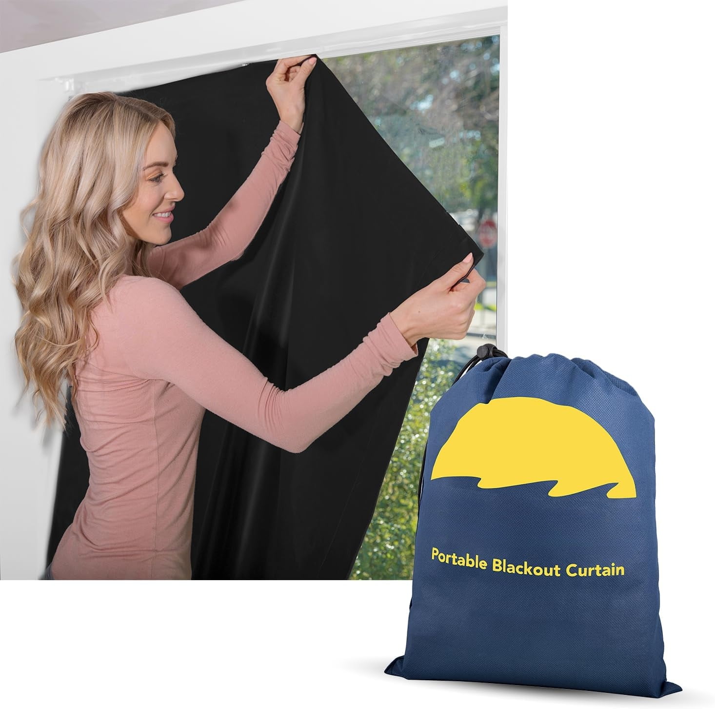 Portable Blackout Curtain with Suction Cups - Premium Easy Install ...