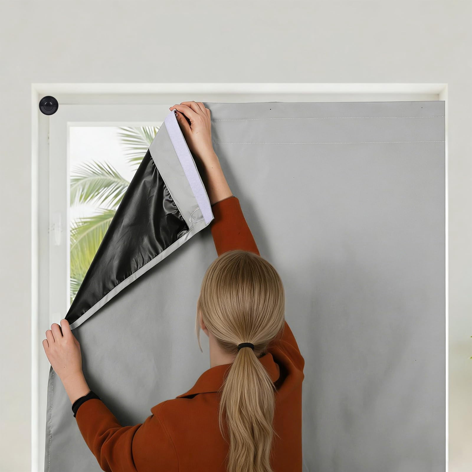 Portable Blackout Curtain with Suction Cups Temporary Black Out Window ...