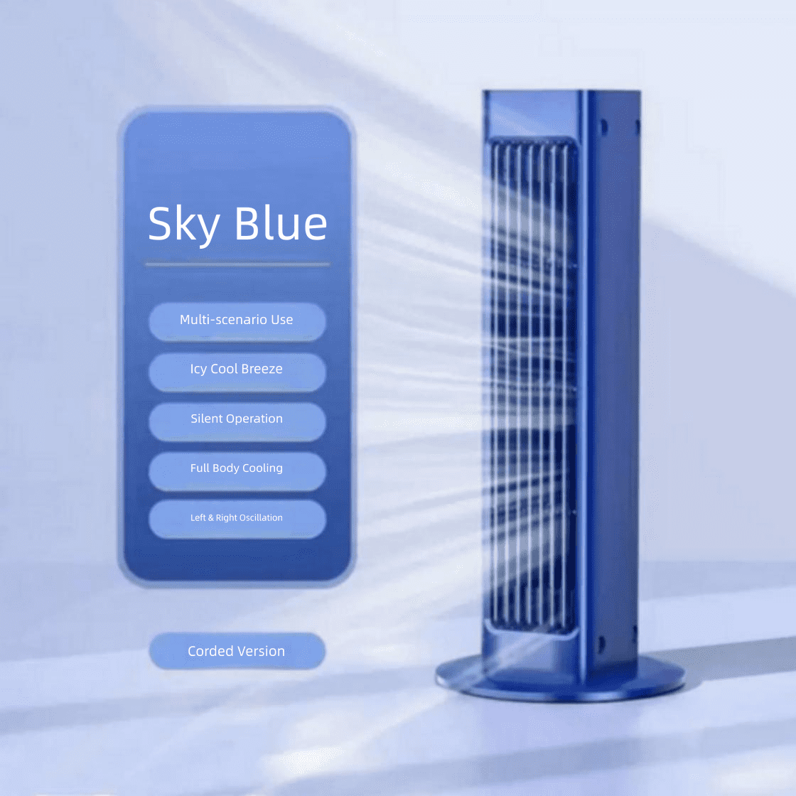 Portable Bladeless Evaporative Air Cooler, Quiet Fan with Remote ...