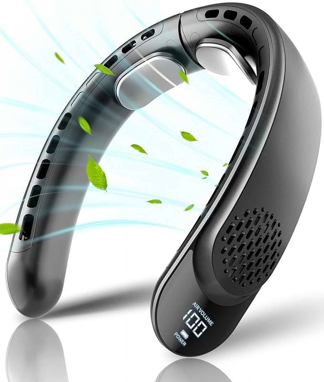 HUANCTOMA Portable Neck Fan with 4000mAh Battery 360° Bladeless ...