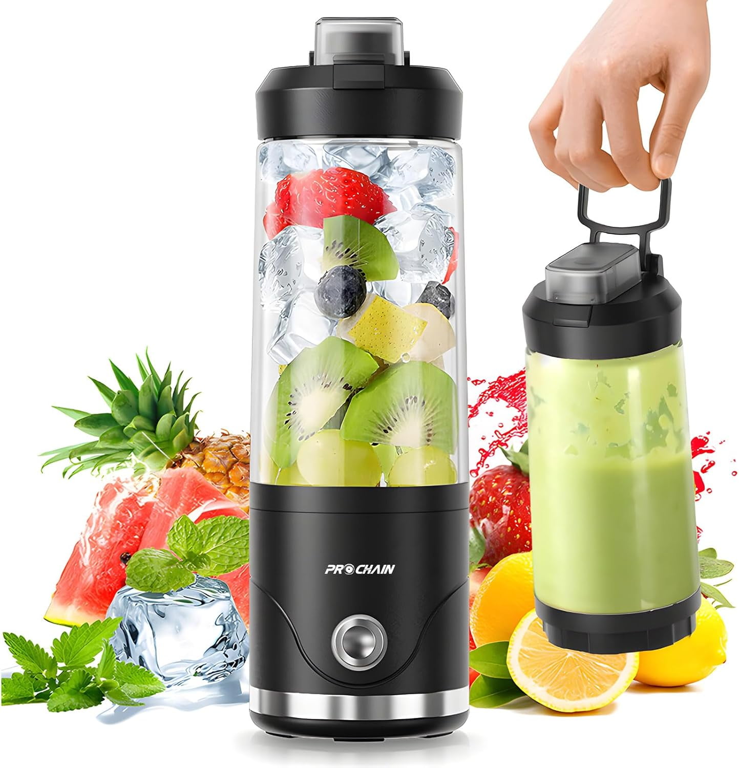 Portable Blender, 22oz Cordless Personal Blenders, Electric USB ...
