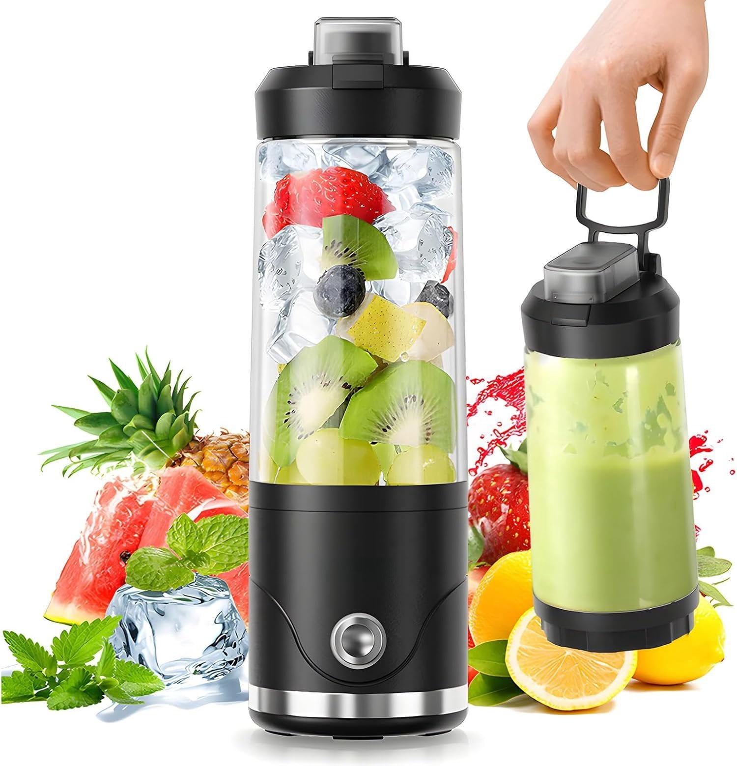 Portable Blender, 22oz Cordless Personal Blenders, Electric USB ...