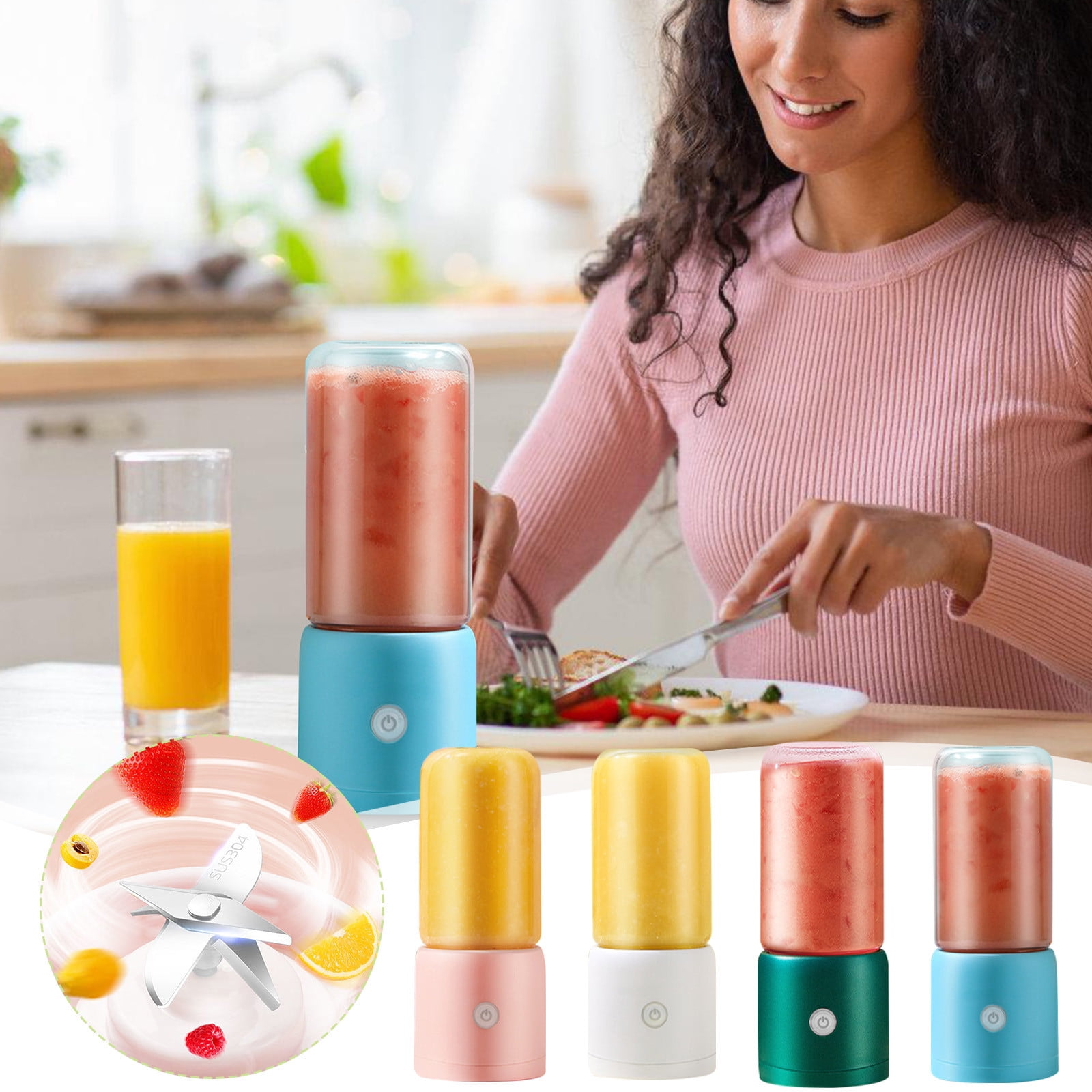 Portable Blender for Shakes and Juices | USB Rechargeable Juicer with 6 ...