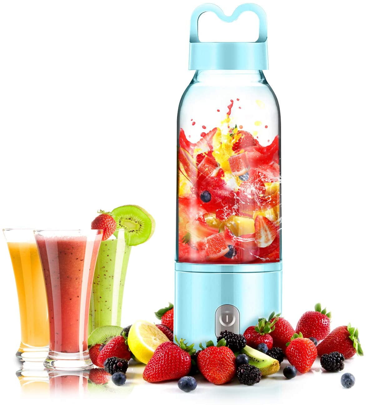 Portable Blender, Small Smoothie Blender - 4 Blades, 17oz/500ml Fruit ...
