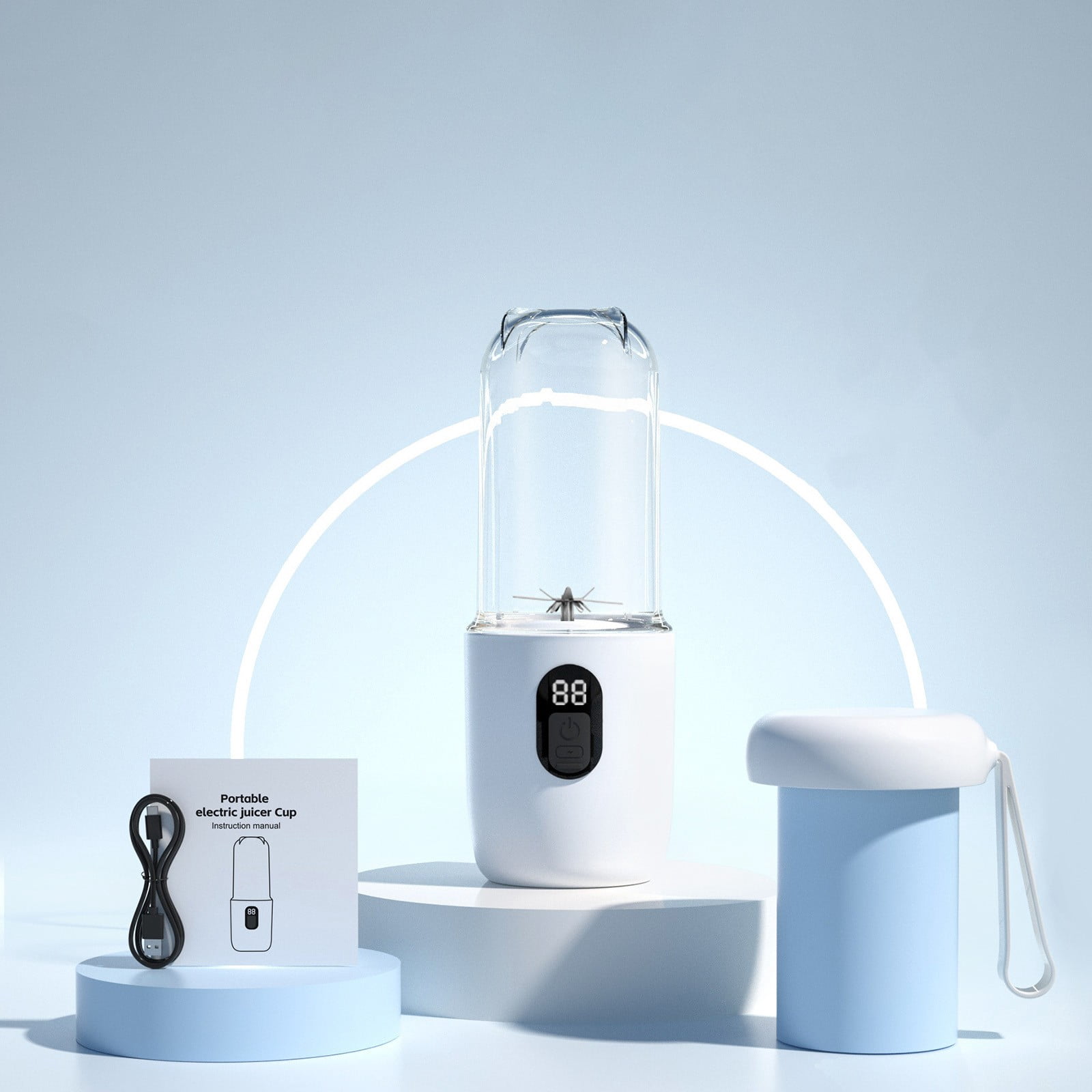 Portable Blender, Wireless Juicer with Ice Crushing, Cordless Blender ...