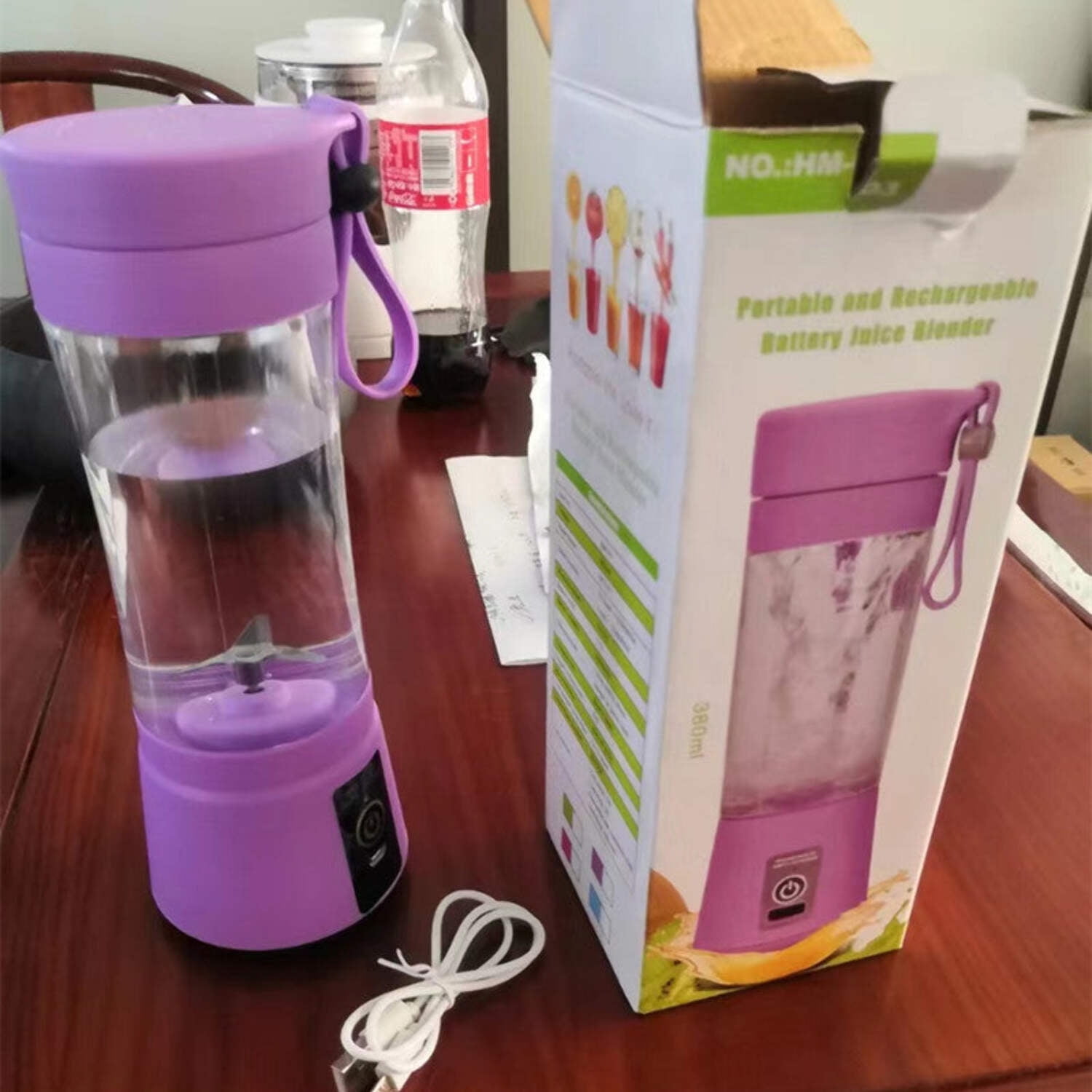 Portable Blender With USB Rechargeable Mini Kitchen Fruit Juice Mixer ...
