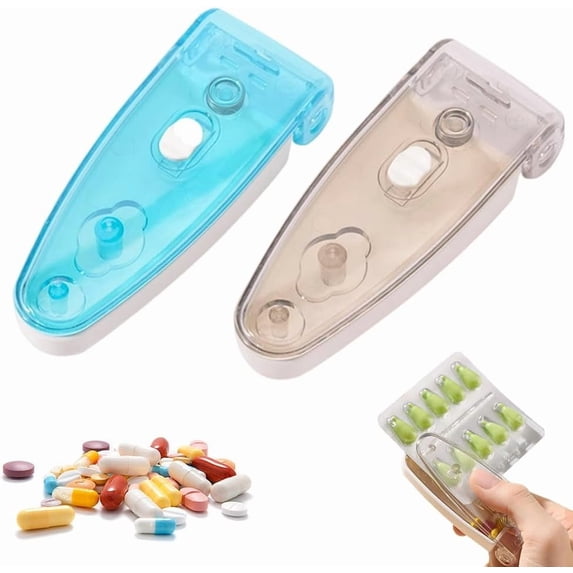 Portable Blister Pack Opener with Storage Box, Pill Popper Tool for ...