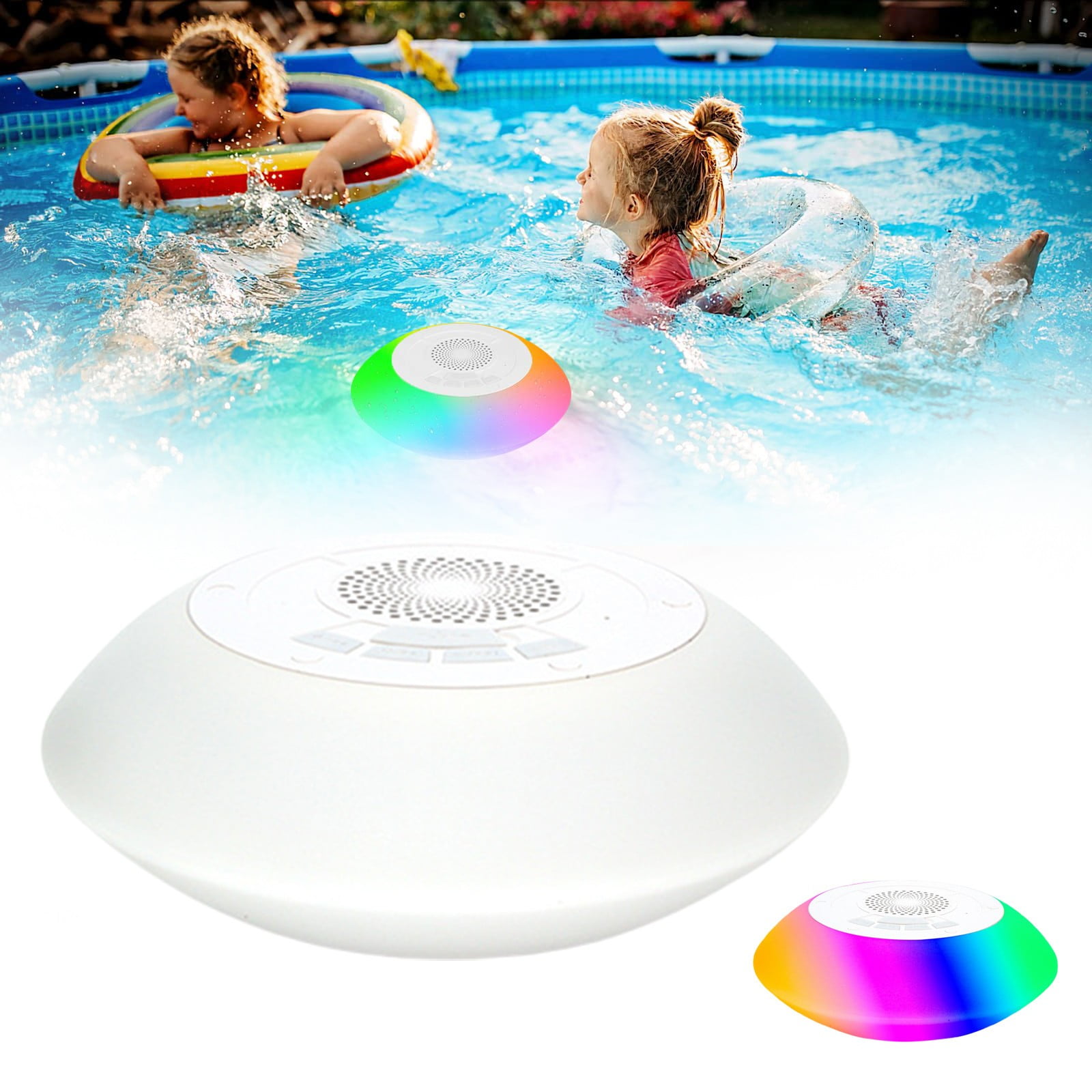 Portable Bluetooth Pool Speaker Hot Tub Speaker With Colorful Lights ...