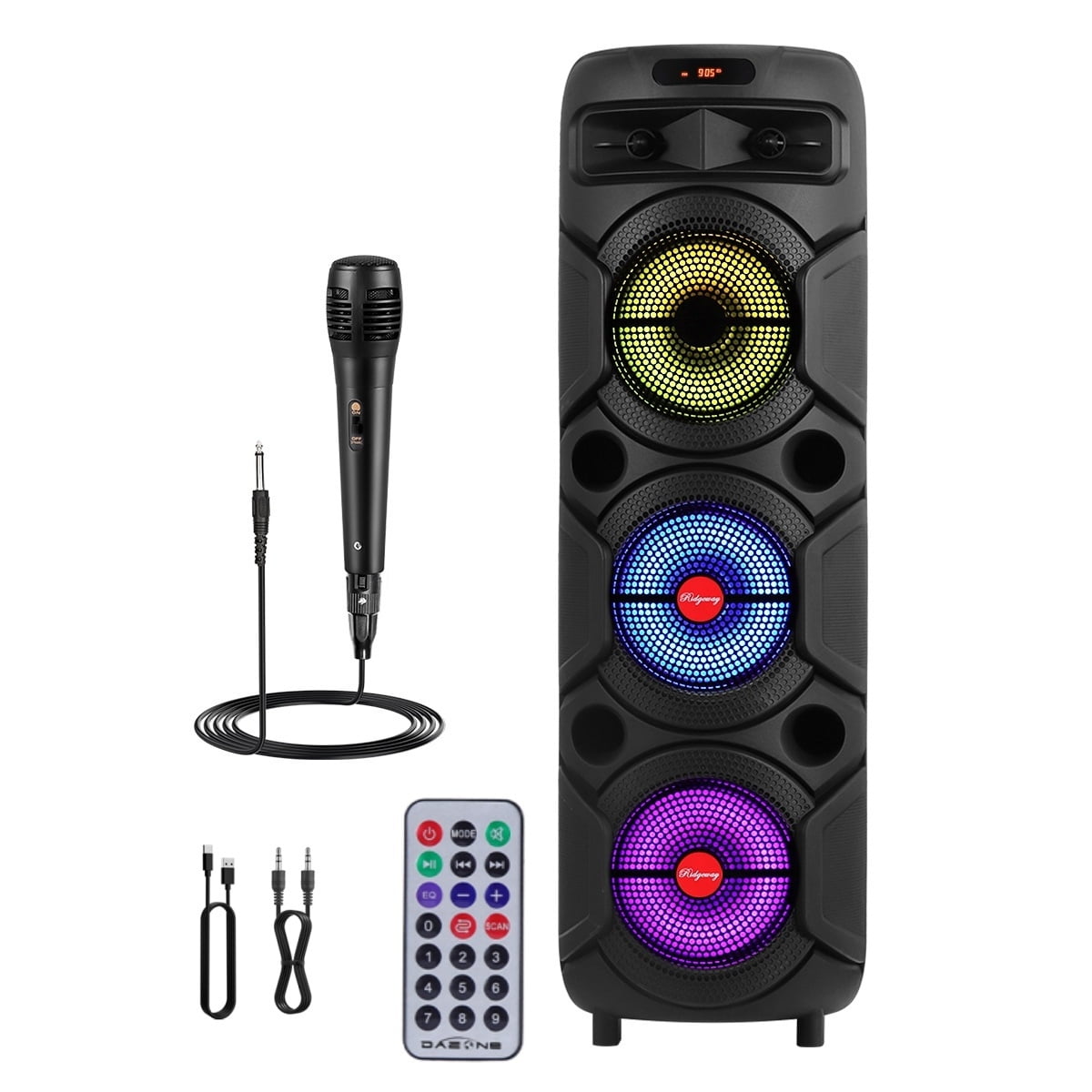 Portable Bluetooth Speaker with Triple 8inch Subwoofer, Loud Powerful ...