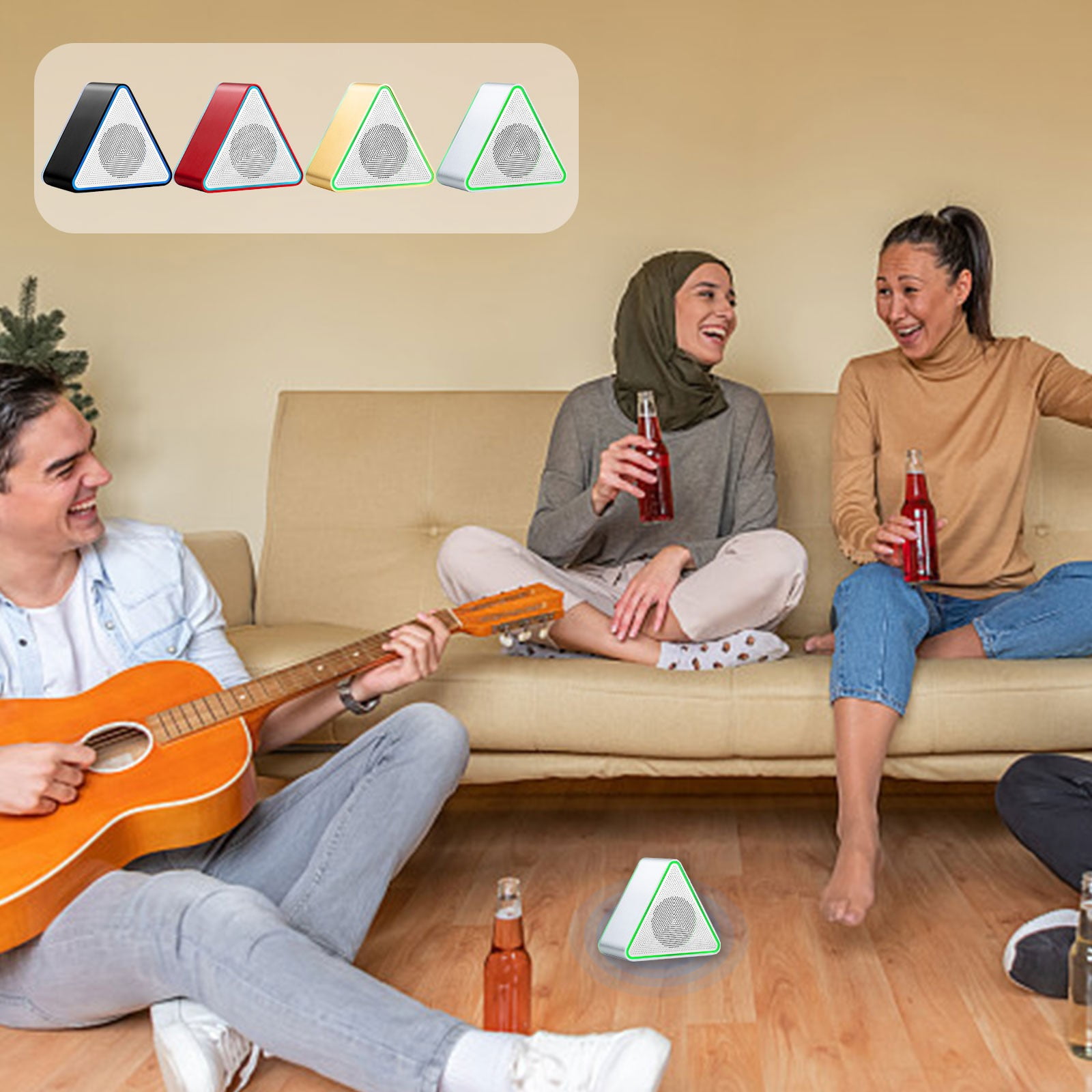 Portable Bluetooth Speaker, Waterproof Outdoor Subwoofer, RGB Light ...