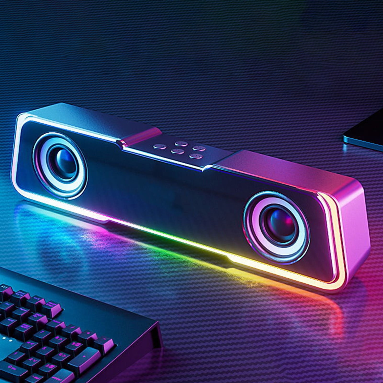 Portable Bluetooth Speakers Bluetooth Mini Audio LED Lights Wired ...